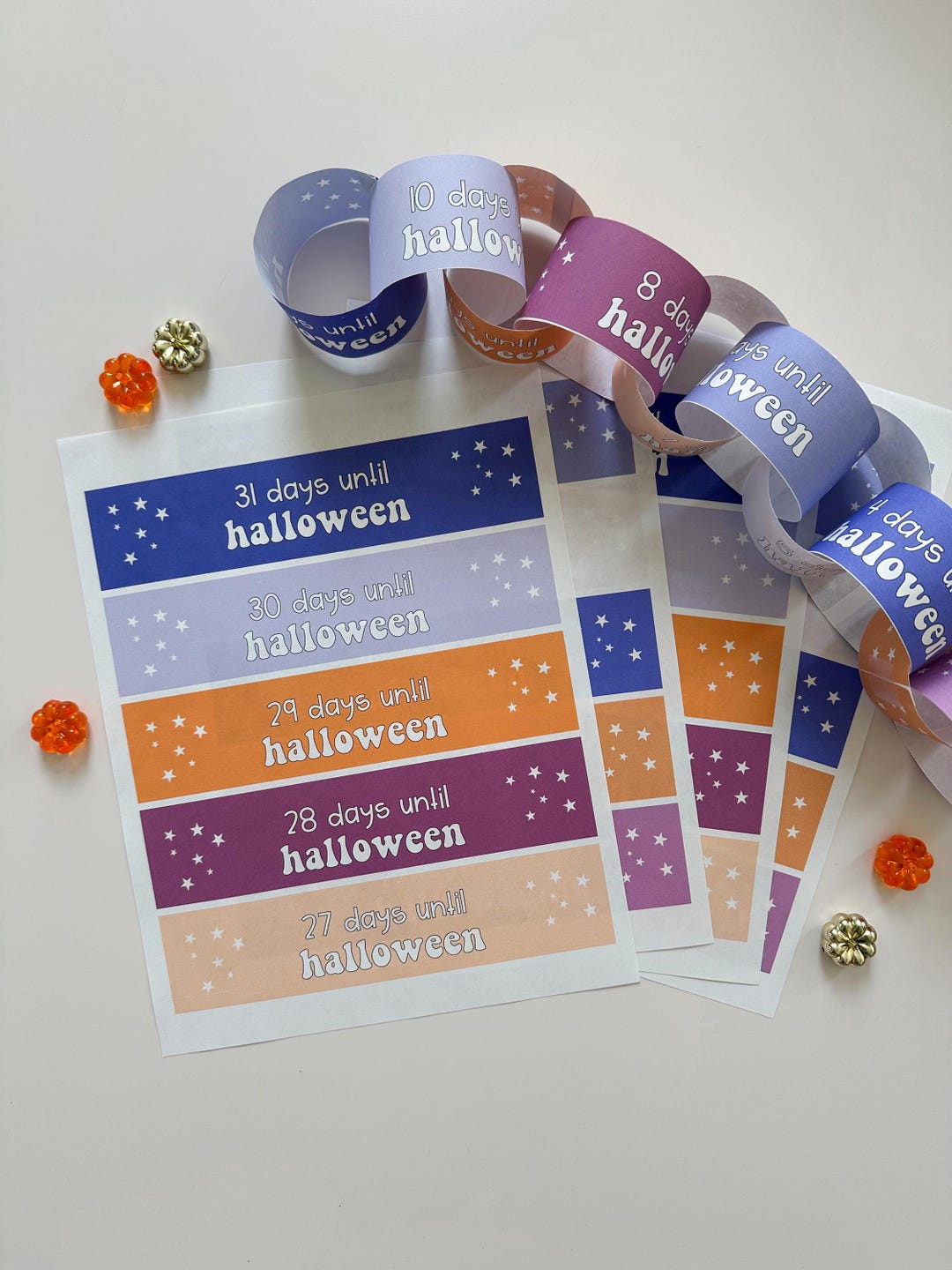 Halloween Paper Chain Countdown, Printable Kids Halloween Activity ...