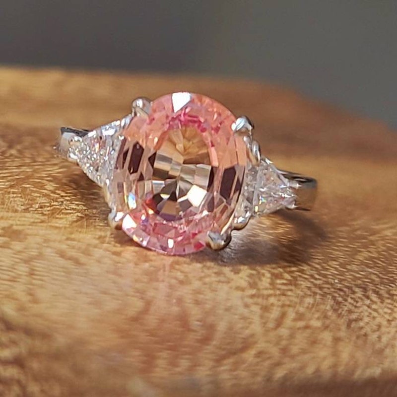 Peach Sapphire Ring - Etsy