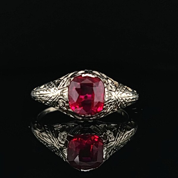 Ruby Filigree Ring - Etsy