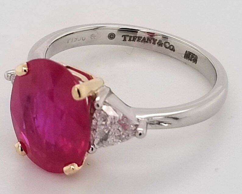 Tiffany & Co engagement ring 3.90 carat natural Burma ruby | Etsy