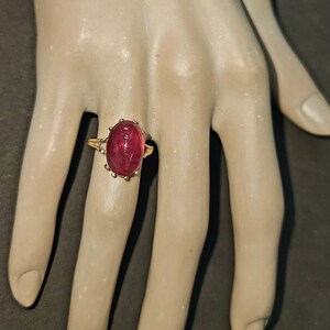 Vintage 14k Yellow Gold Engagement Ring 6.85CT. Natural Rubellite ...