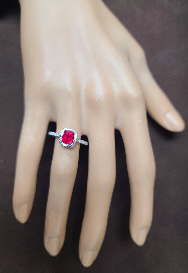 14k White Gold Engagement Ring 1.28CT. Natural Untreated Ruby - Etsy
