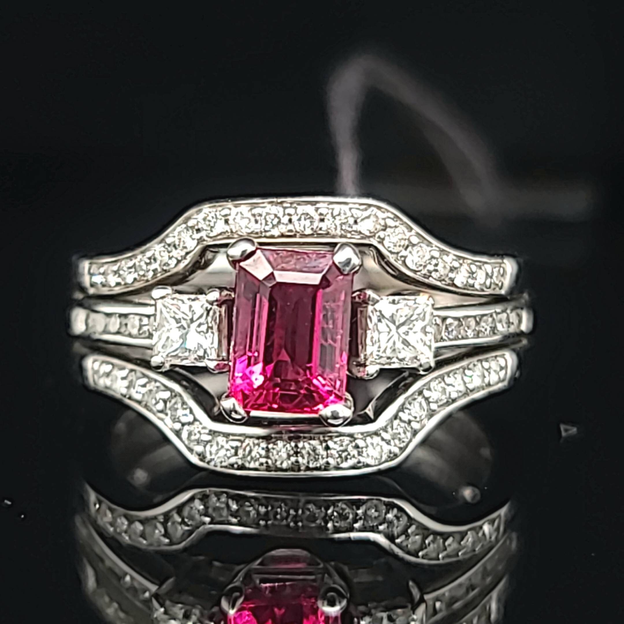 Vintage 14k White Gold Ring 1.75ct. Natural Pink Tourmaline | Etsy