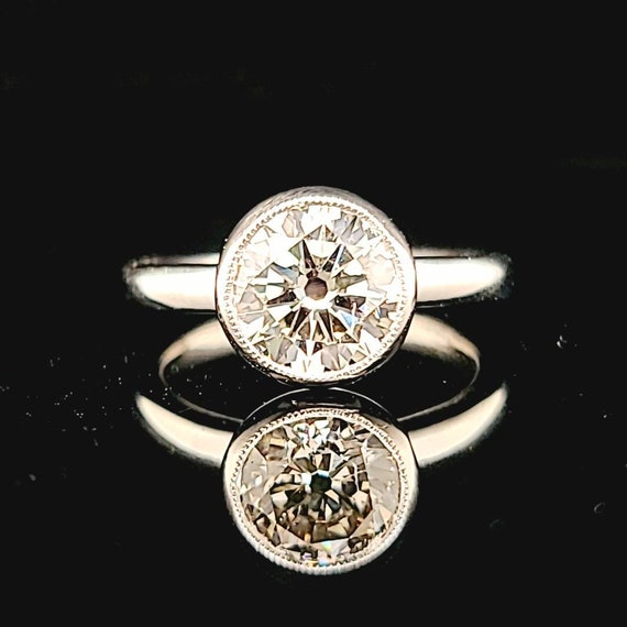 2.01ct. Vintage Filigree Art Deco Platinum Engagement Bezel - Etsy