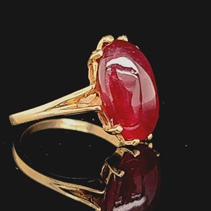 Vintage 14k Yellow Gold Engagement Ring 6.85CT. Natural Rubellite ...