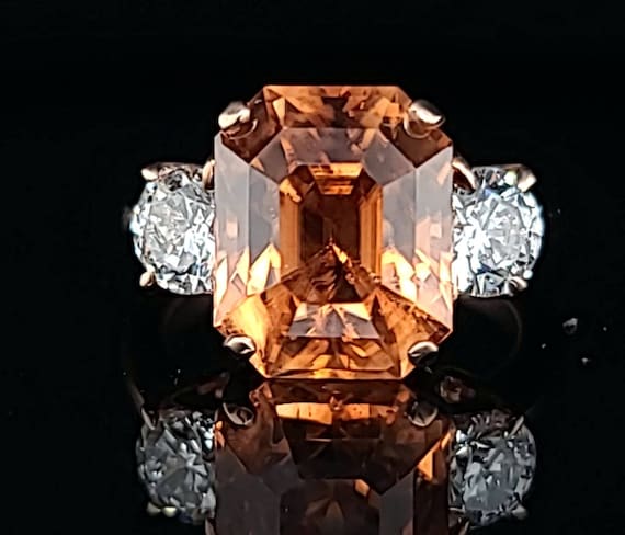 Vintage 14k Rose Gold Engagement Ring 7.95CT. Natural Orange - Etsy