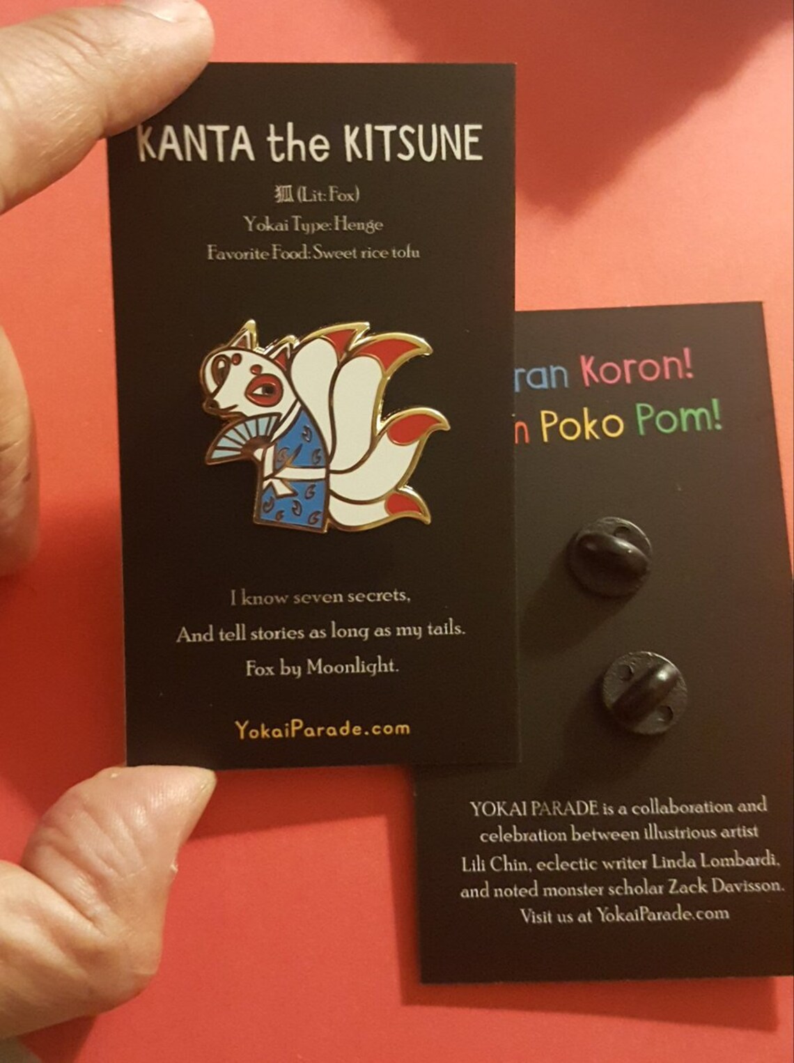 KANTA the KITSUNE Yokai Enamel Pin | Etsy
