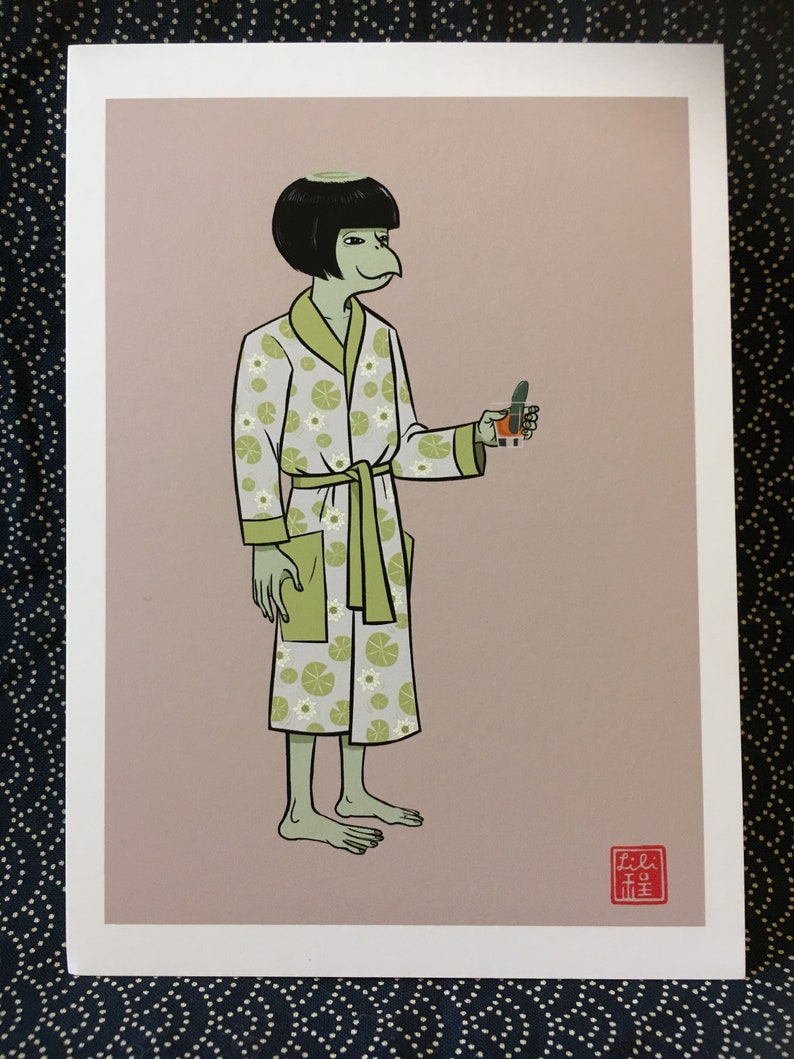 Modern Yokai Print Kappa Etsy