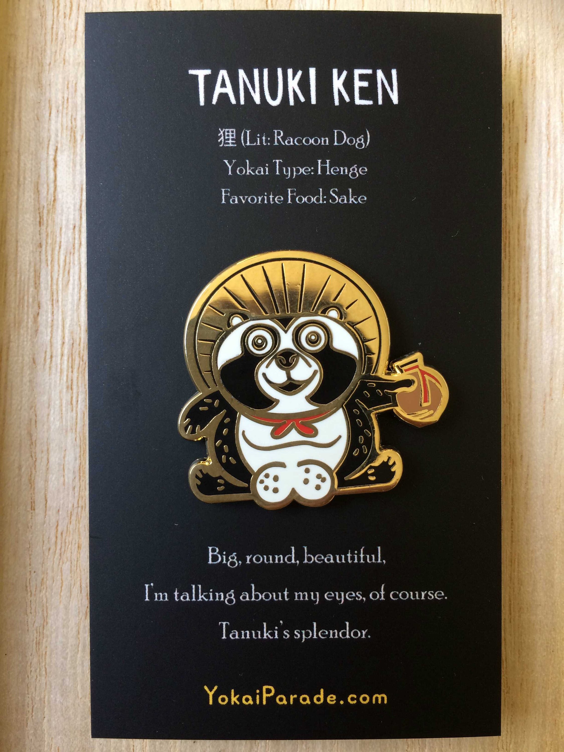 TANUKI KEN Yokai Enamel Pin - Etsy