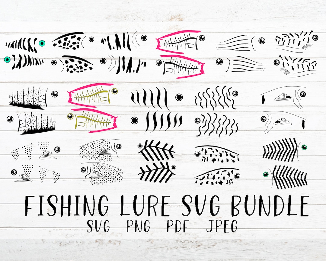 Fishing Lure SVG Bundle, Fishing Lure Pattern, SVG Cut File for Cutting ...