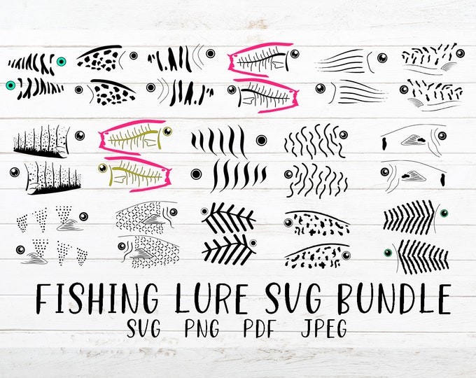 Fishing Lure SVG Bundle Fishing Lure Pattern SVG Cut File - Etsy