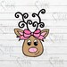 Christmas Reindeer Girl With Bow SVG Cut File - Etsy