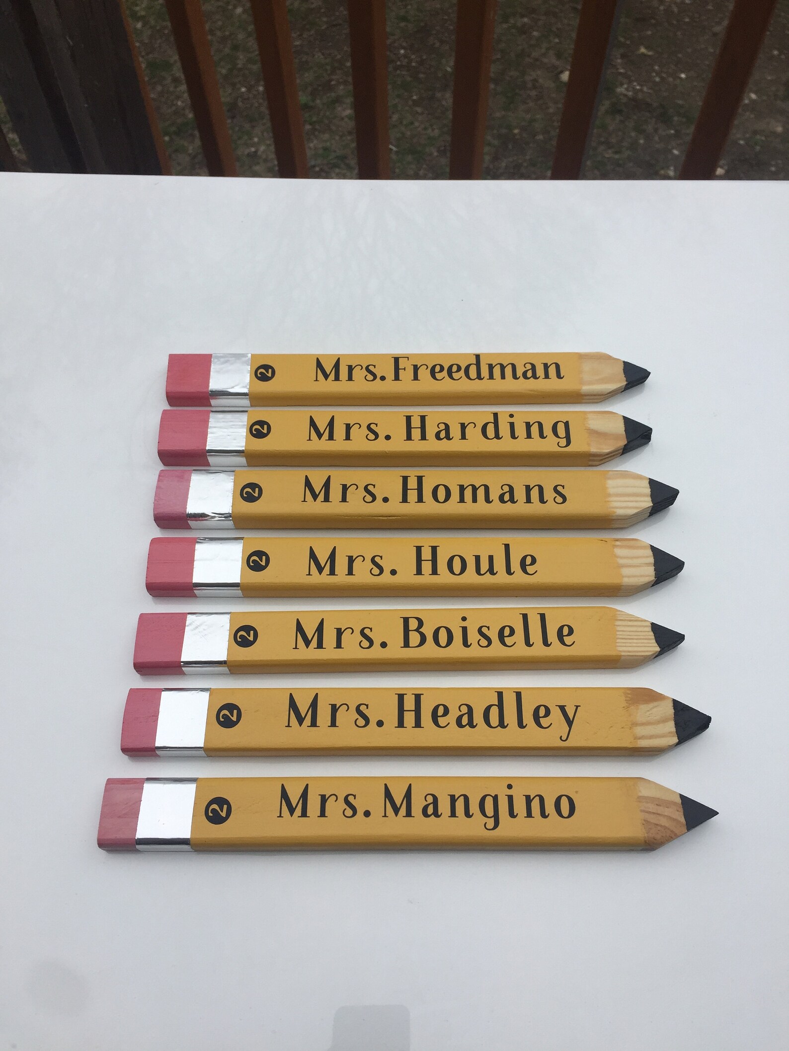 Personalized Wood Pencil Sign - Name Magnet Sign for Teacher - End of ...