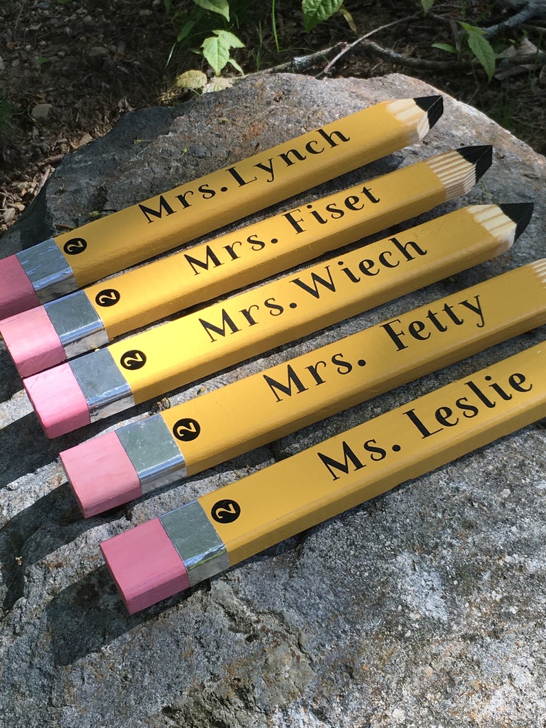 Personalized Wood Pencil Sign - Name Magnet Sign for Teacher - End of ...