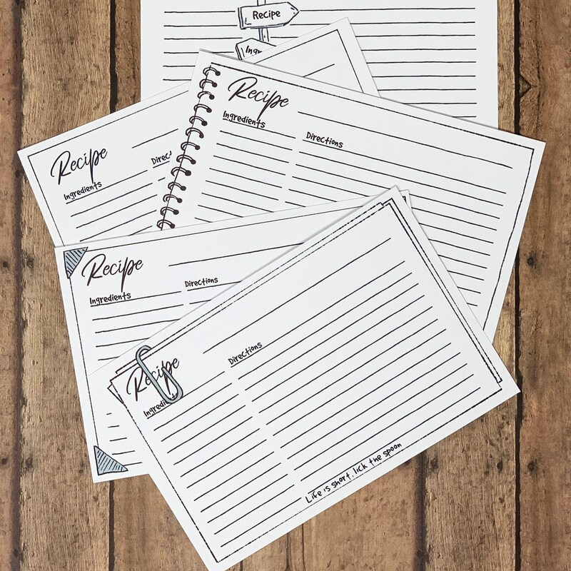 Cute Recipe Cards - Etsy
