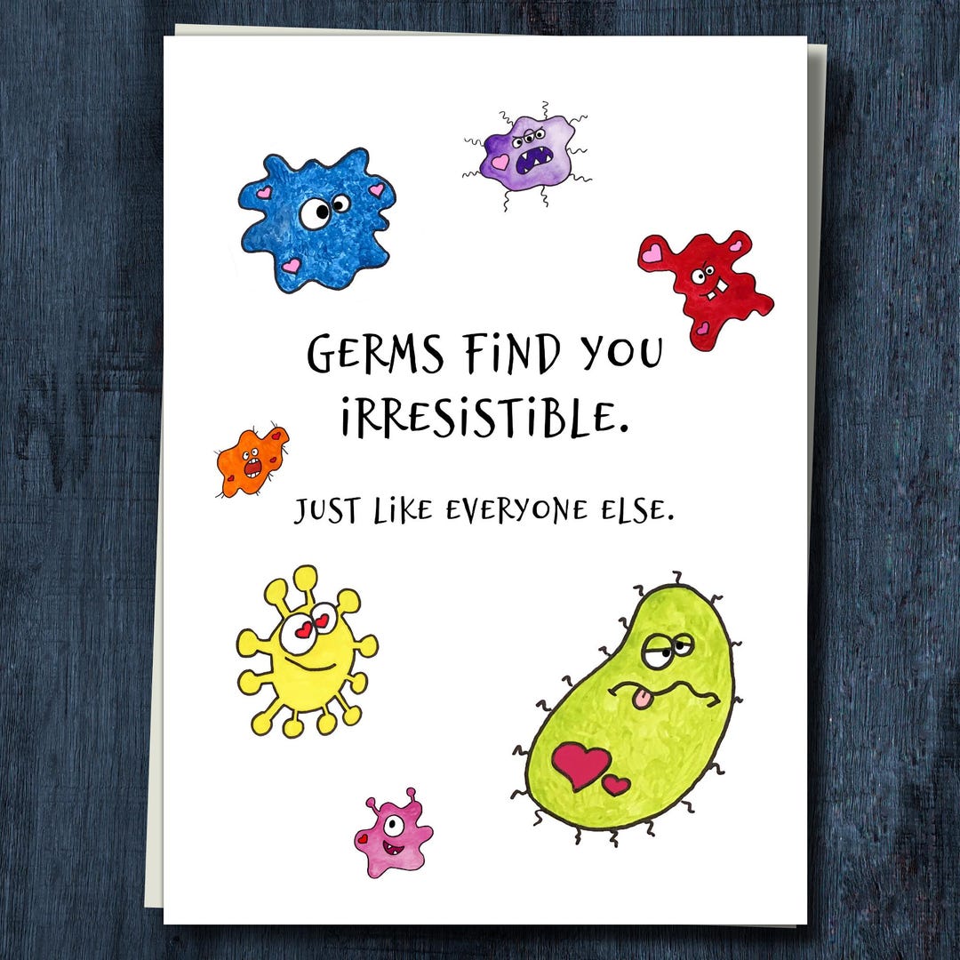 Funny Get Well Card - Germs Find You Irresistible! - Etsy