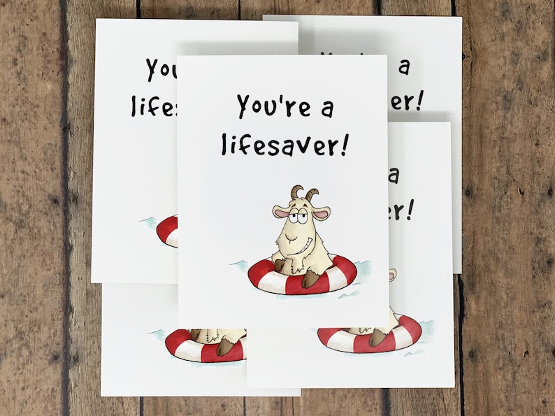 Funny Thank You Card You're a Lifesaver - Etsy