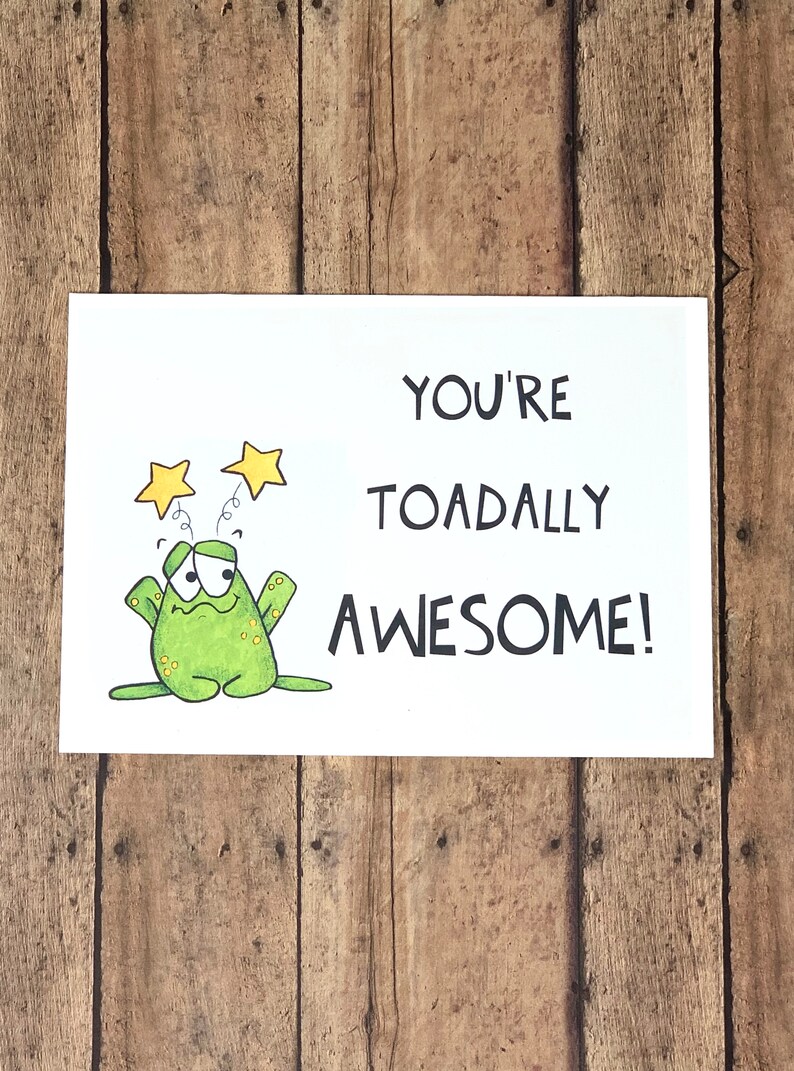 Funny Greeting Card You're Toadally Awesome - Etsy