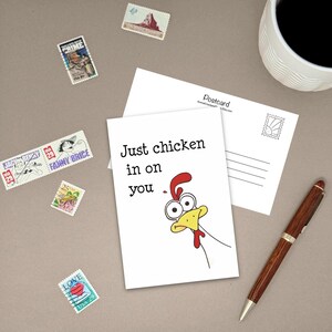 Funny Chicken Postcard Just Chicken in on You - Etsy