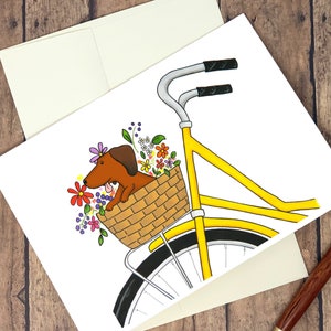 Funny Bike Ride Dachshund Card - Etsy