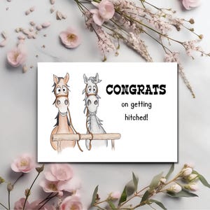 Funny Western Wedding Card - Congrats on Getting Hitched! - Etsy