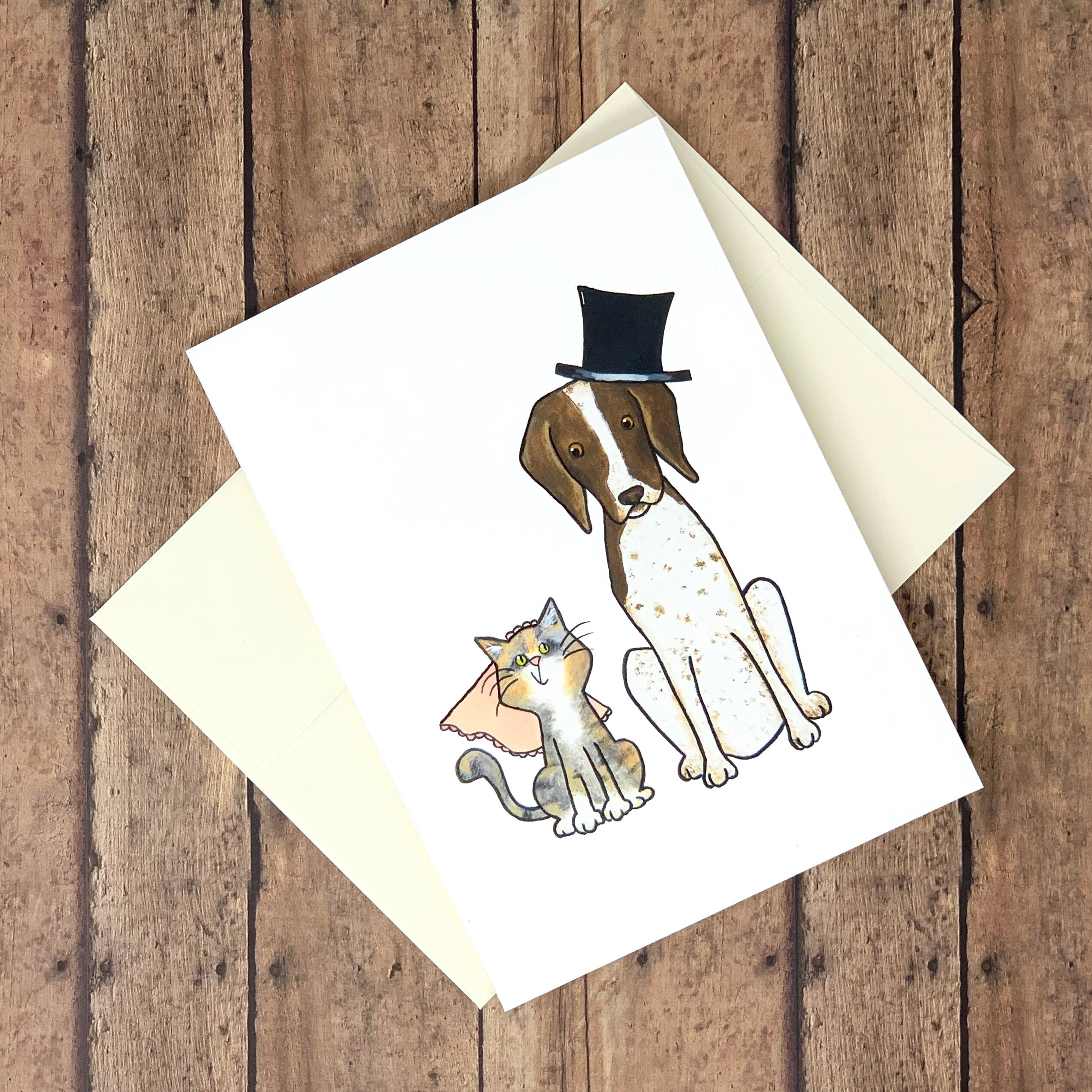 Funny Dog and Cat Wedding Card - Etsy