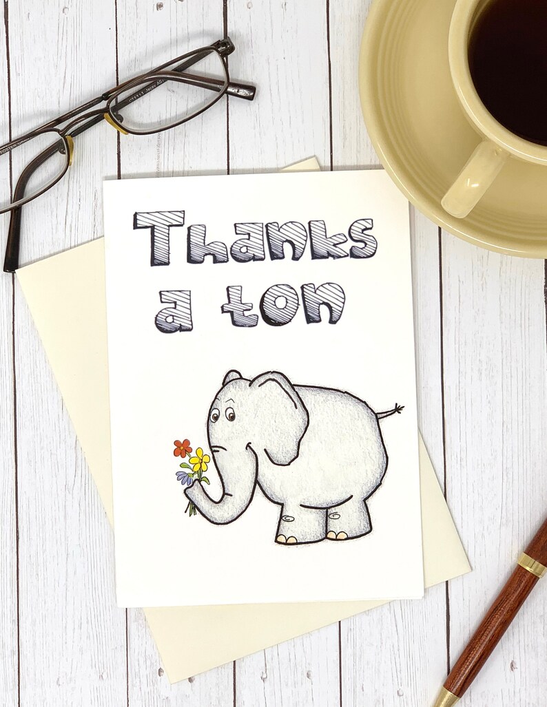 Funny Thank You Card Thanks a Ton - Etsy