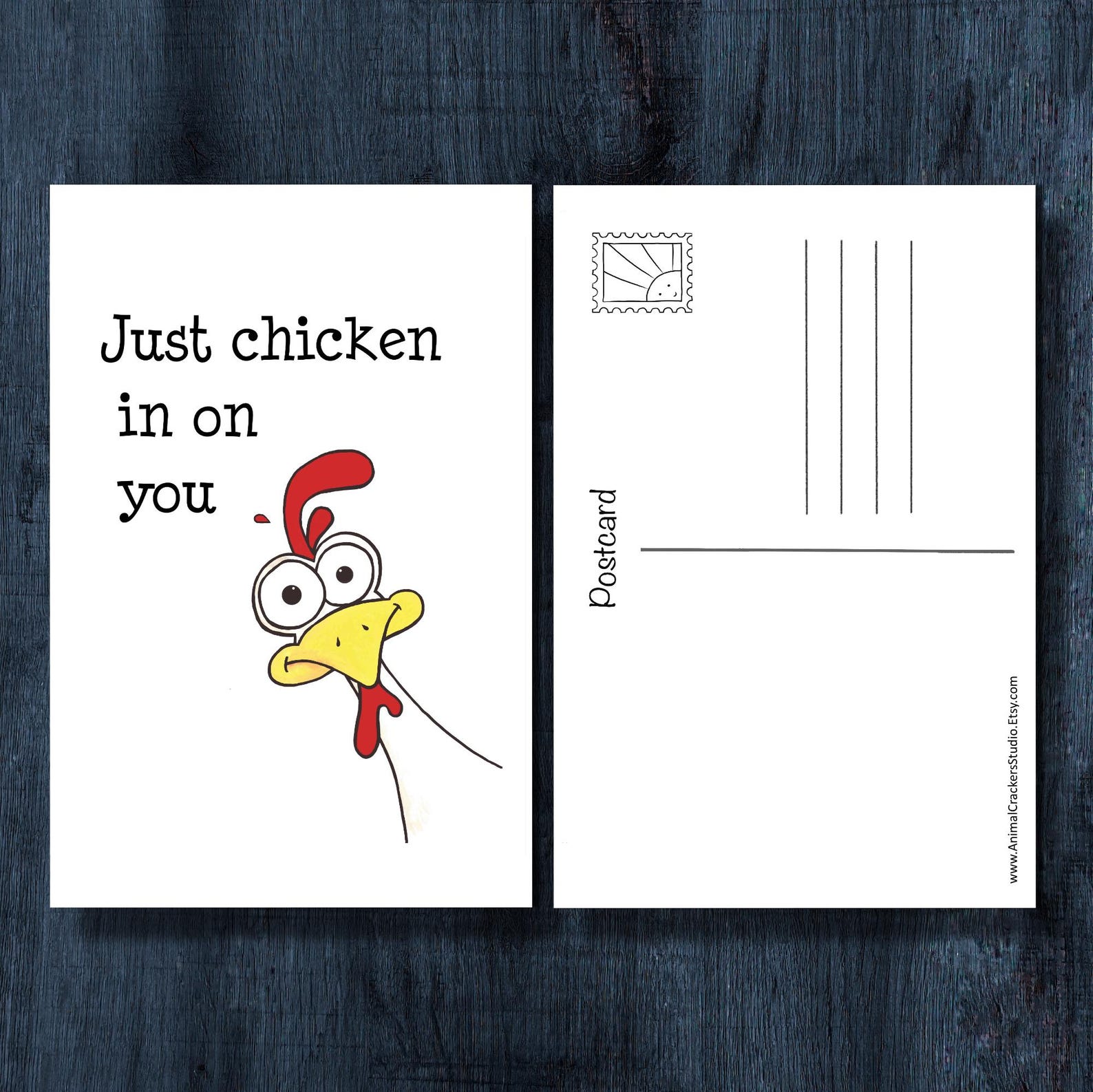 Funny Chicken Postcard - Just Chicken in on You! - Etsy