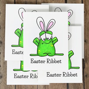 Funny Easter Card Easter Ribbit. Easter Notecard Set - Etsy