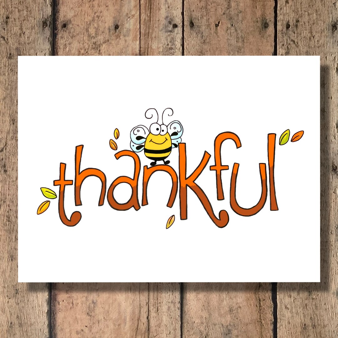 Funny Thanksgiving Card Bee Thankful - Etsy