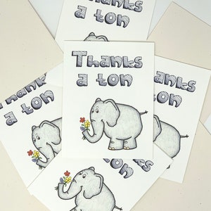 Funny Thank You Card Thanks a Ton - Etsy