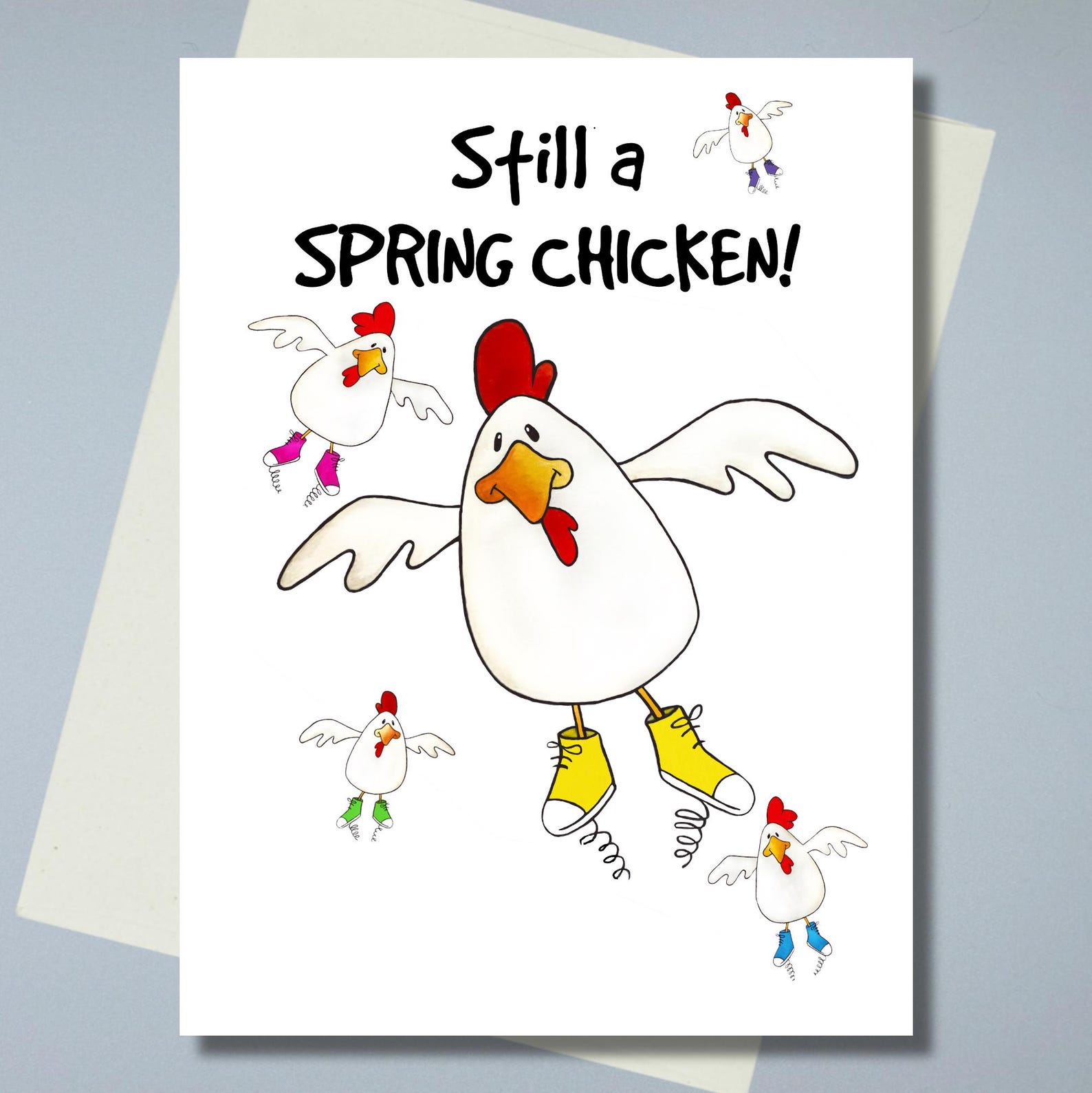 Funny Birthday Card Still a Spring Chicken - Etsy
