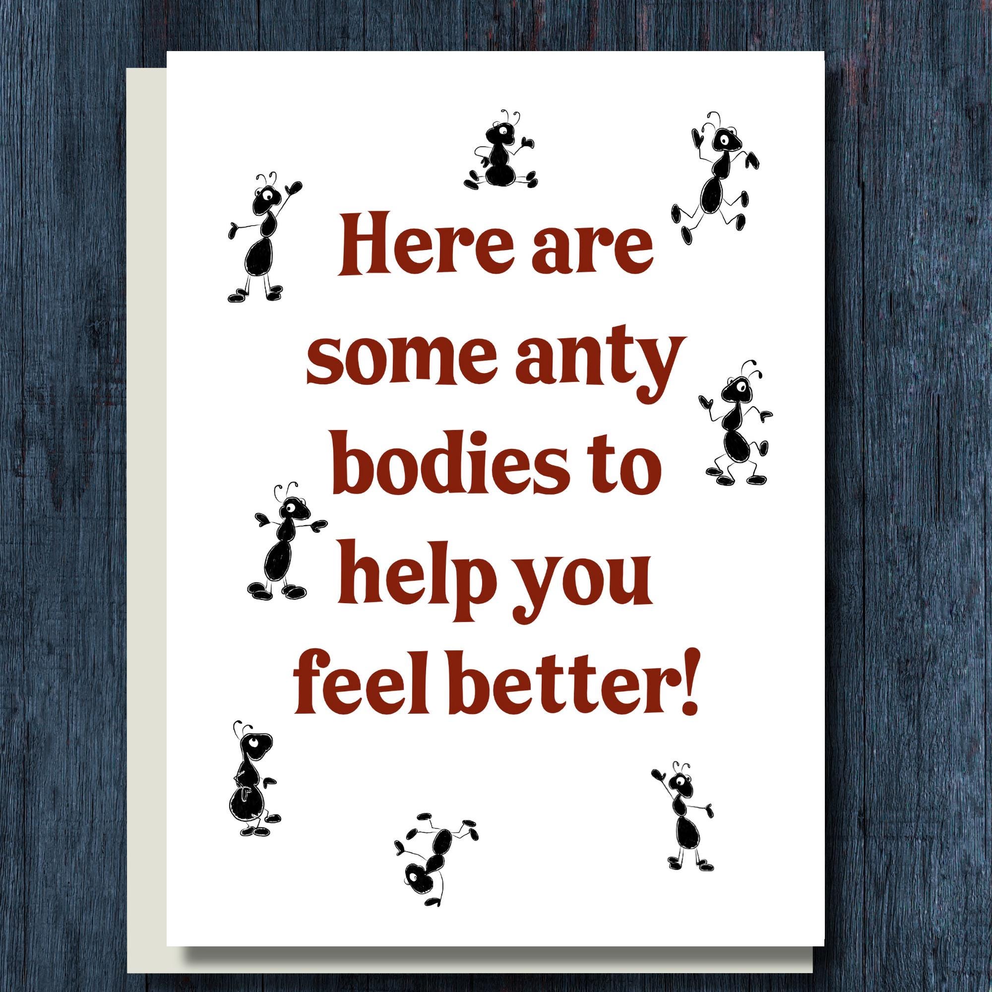 Funny Get Well Card - Here Are Some Anty Bodies to Help You Feel Better ...