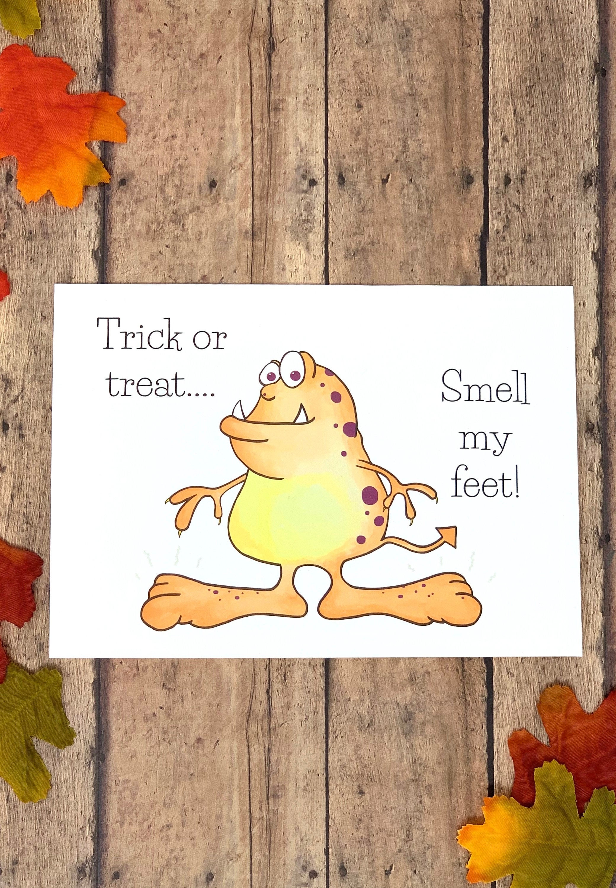 Trick or Treat Smell My Feet Funny Halloween Card - Etsy