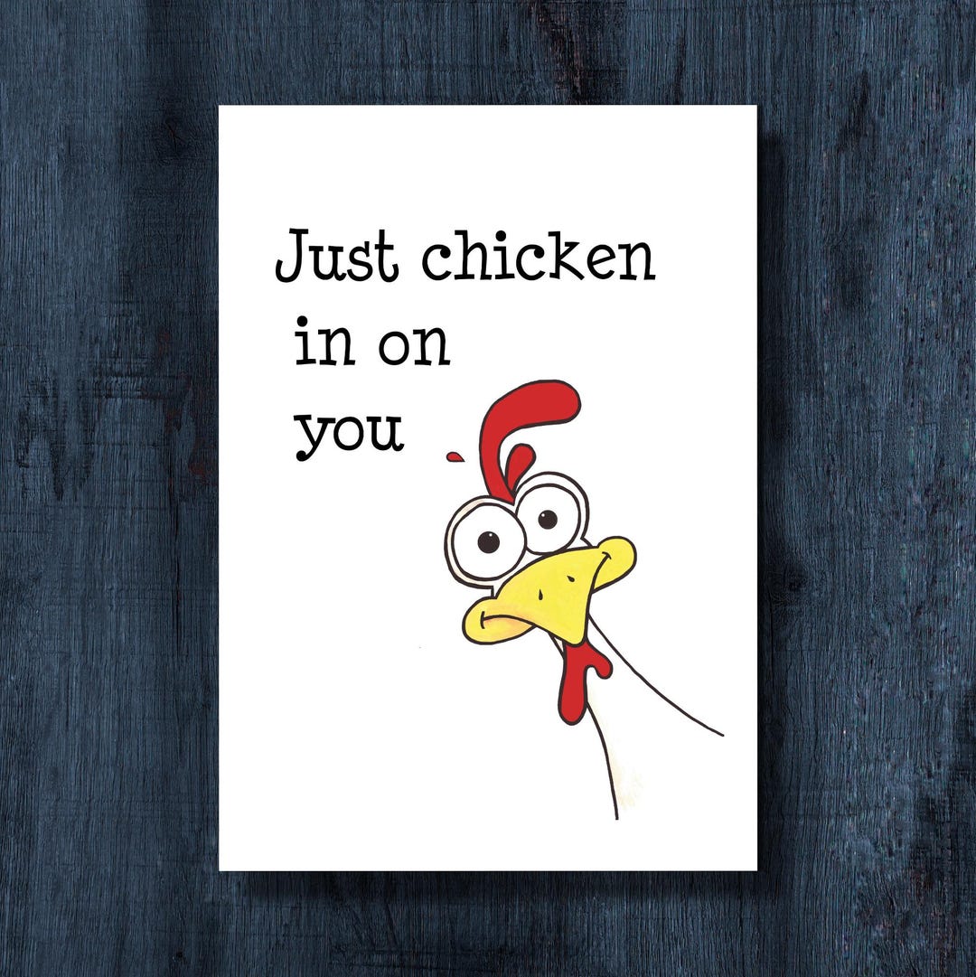 Funny Chicken Postcard - Just Chicken in on You! - Etsy