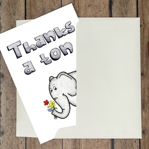 Funny Thank You Card Thanks a Ton - Etsy