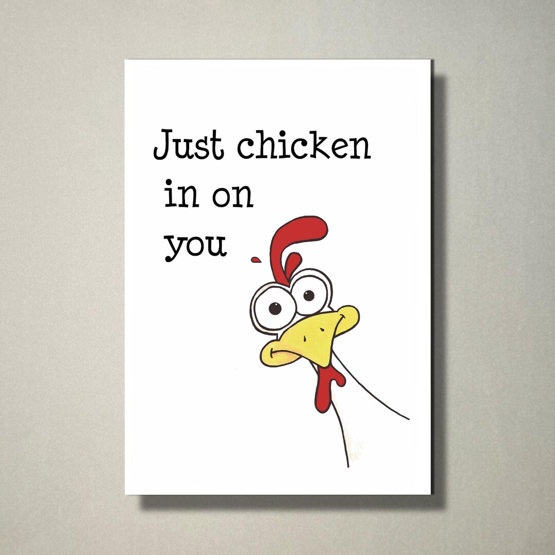 Funny Chicken Postcard Just Chicken in on You - Etsy