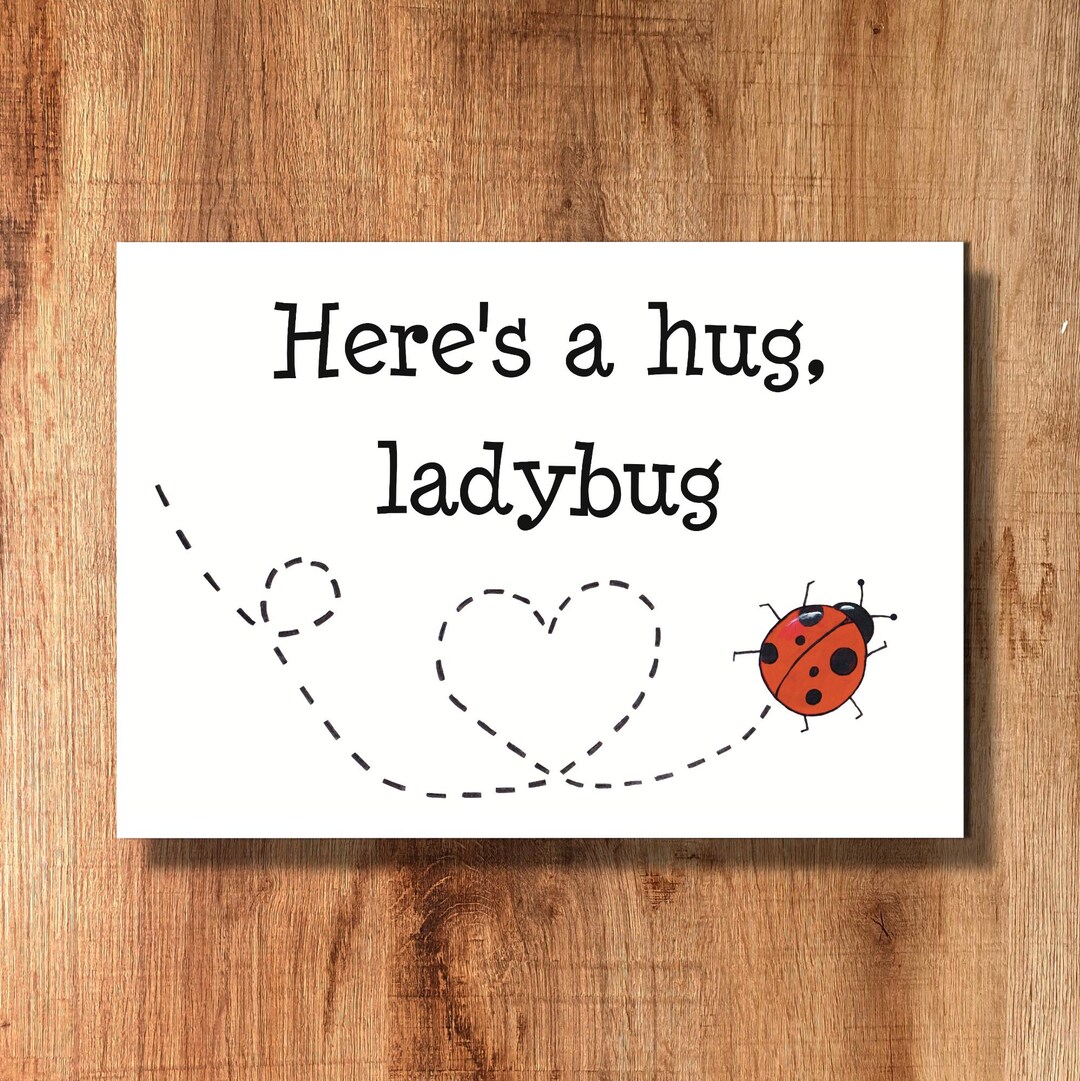Funny Ladybug Postcard - Here's a Hug, Ladybug! - Etsy