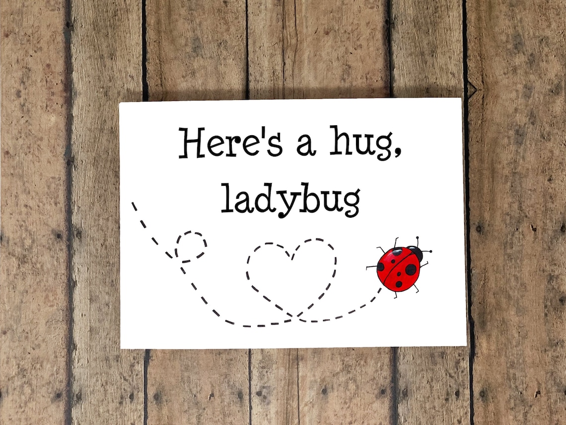 Funny Greeting Card Here's a Hug Ladybug - Etsy