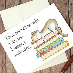 Funny Cat Card Your Secret is Safe With Me - Etsy