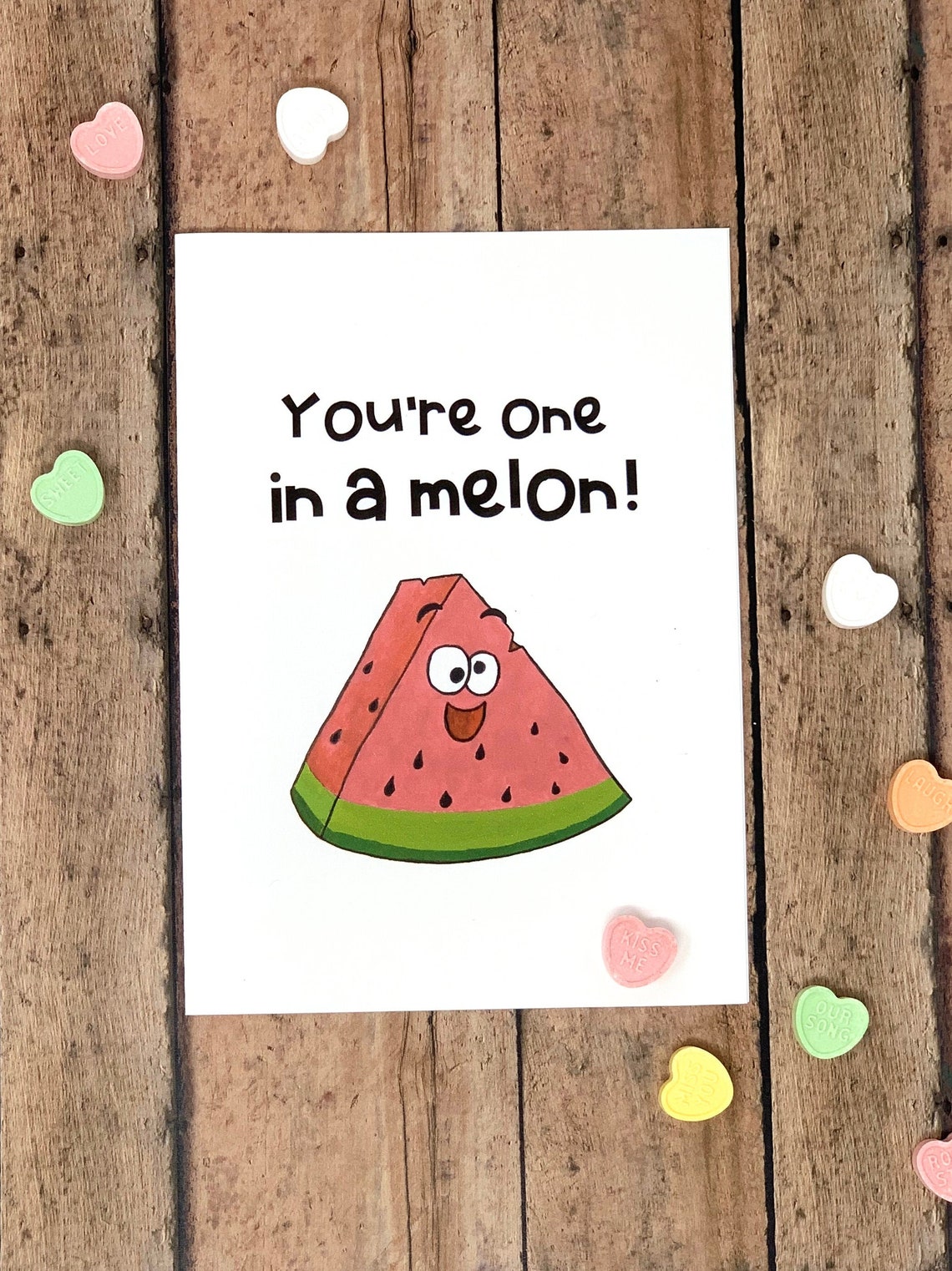 Funny Greeting Card You're One in a Melon - Etsy