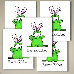 Funny Easter Card - Easter Ribbit. Easter Notecard Set - Etsy