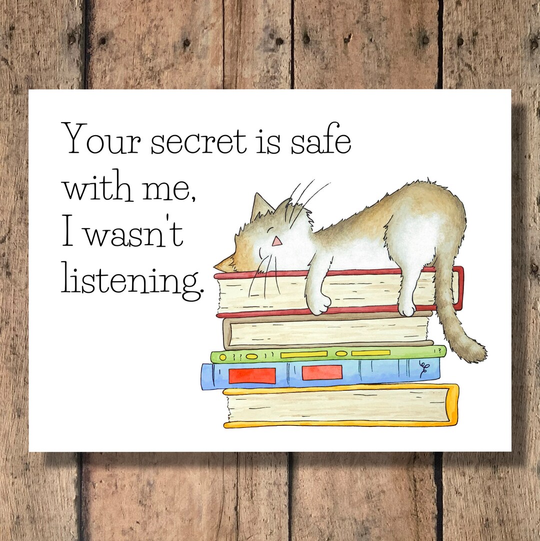 Funny Cat Card Your Secret is Safe With Me - Etsy
