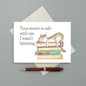 Funny Cat Card - Your Secret is Safe With Me - Etsy