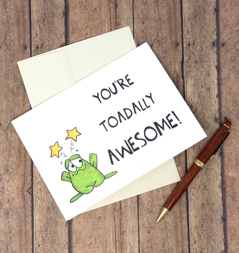 Funny Greeting Card You're Toadally Awesome - Etsy