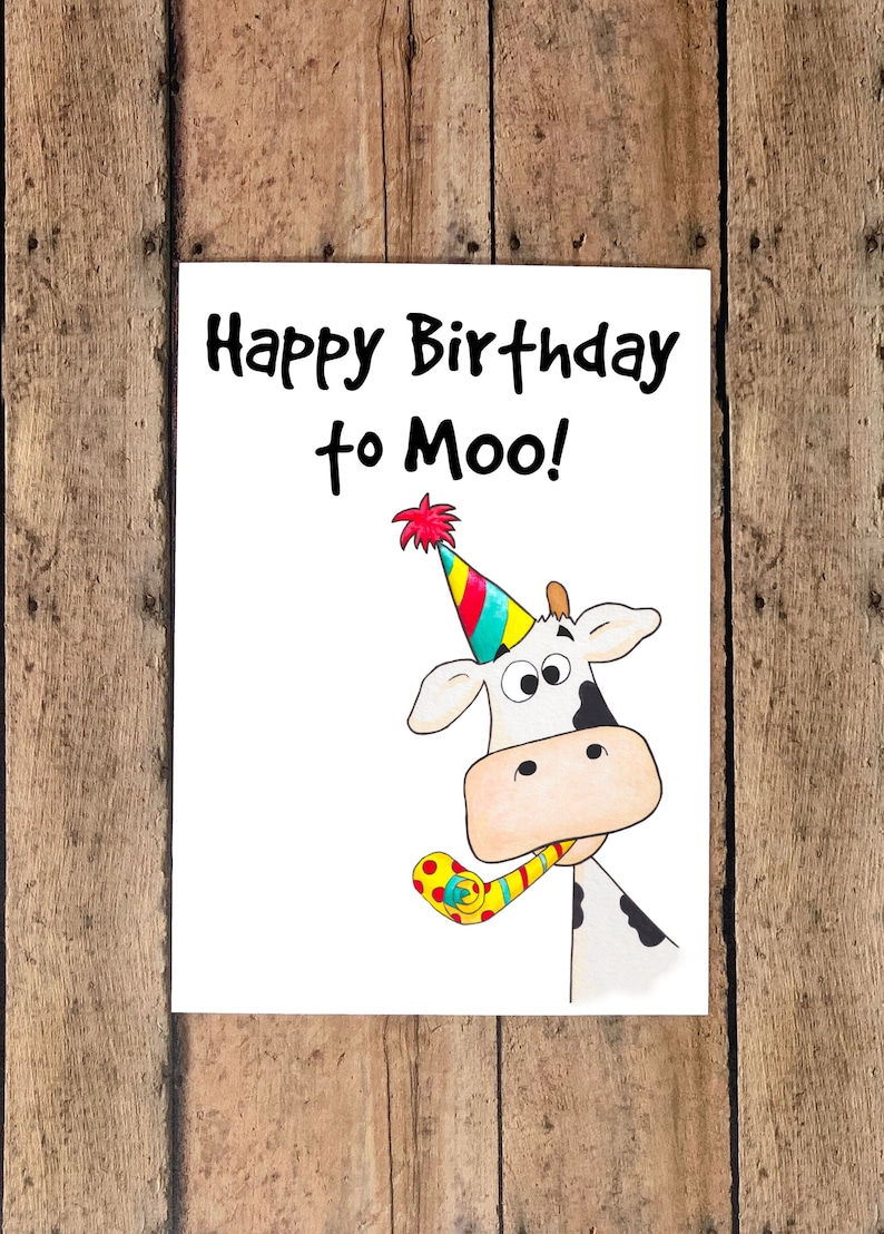 Funny Birthday Card Happy Birthday to Moo - Etsy