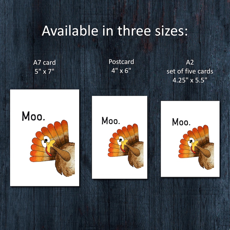 Funny Turkey Thanksgiving Card / Postcard - Moo! - Etsy