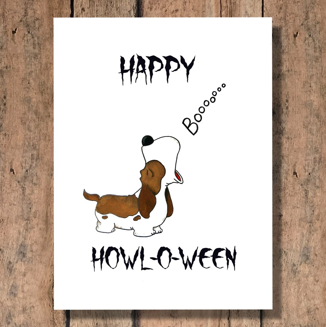 Funny Dog Halloween Card Happy Howl-o-ween - Etsy