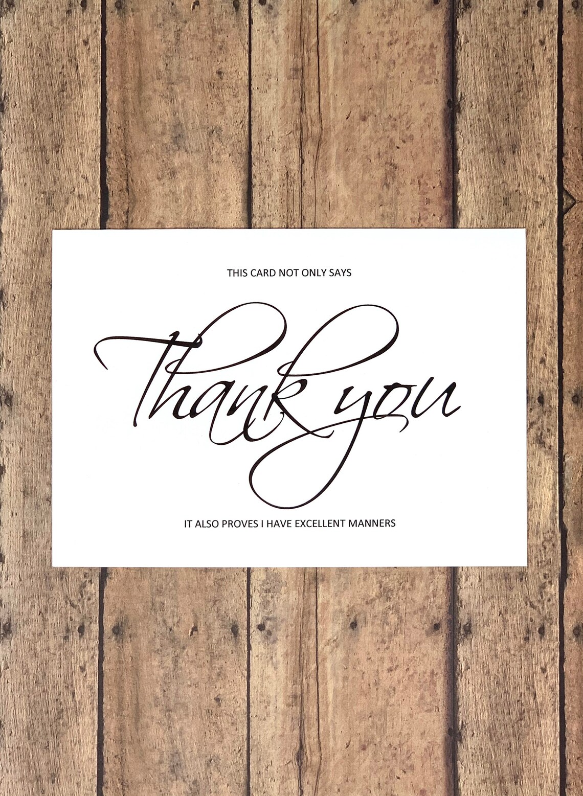 Funny Thank You Card This Card Not Only Says Thank You It - Etsy