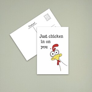 Funny Chicken Postcard - Just Chicken in on You! - Etsy